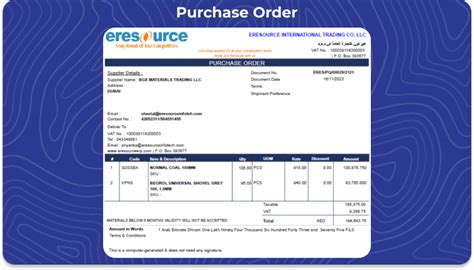 Features And Functions Of Eresource Erp Purchase Module