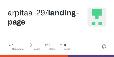 Github Arpitaa 29landing Page
