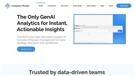 Analytics Model The Only Genai Analytics For Instant Actionable Insights