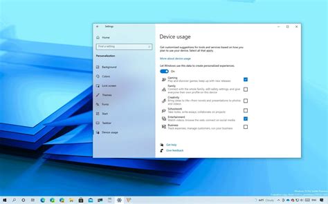 windows 10 21h2 to get new device usage spotlight touchpad settings