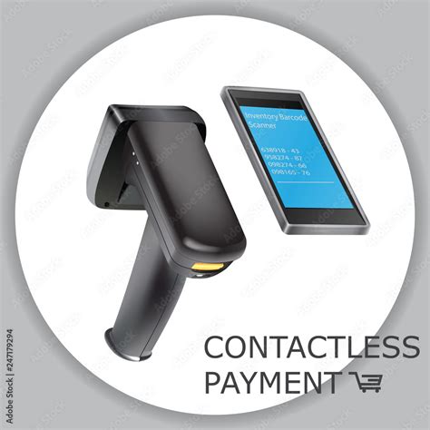 Inventory Barcode Scanner Reader Barcode Scanner Vector Illustration Isolated On White Hand