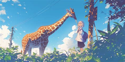 Giraffe Wallpaper Anime Wallpapers Giraffe Ghibli Yuujinchou Yuru