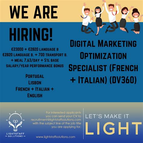 Digital Marketing Optimization Specialist French Italian Dv360 Portugal Lisbon French