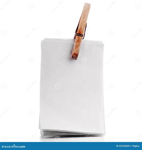 Pinned Blank Memo Pinned Paper Pinned Notepad Isolated On Whit Stock Image Image Of