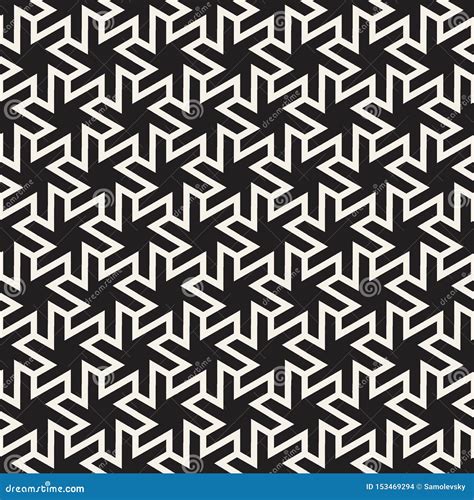 Vector Seamless Geometric Pattern Simple Abstract Lines Lattice Repeating Star Elements Tiling