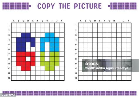 그림을 복사하고 그리드 이미지를 완성합니다 사각형으로 그리는 교육용 워크시트 셀 영역 색칠 유치원 활동 어린이 게임 만화 벡터