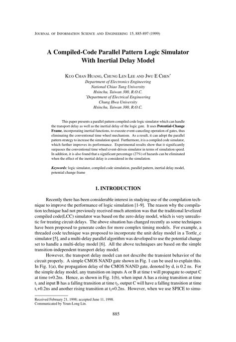 Pdf A Compiled Code Parallel Pattern Logic Simulator With Inertial
