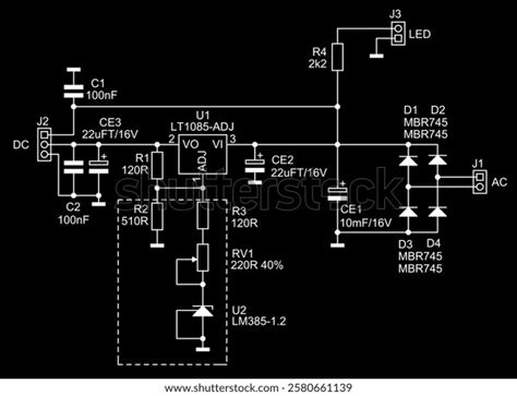 Schematic Diagram Analog Electronic Device On Stock Vector Royalty Free 2580661139 Shutterstock