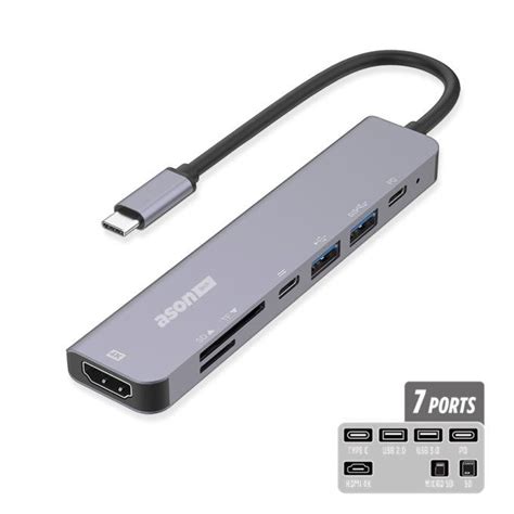 USB C To 7 In 1 Multiport Hub