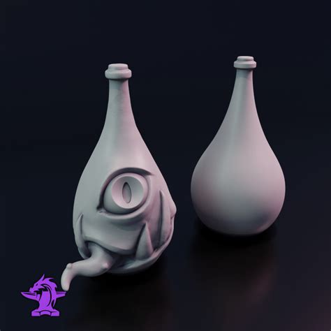 3d Printable Bottle Mimic By The Forge Of Many Things