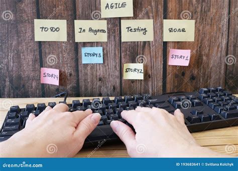 Software Scrum Agile Board With Paper Task Agile Software Development Methodologies Stock Image
