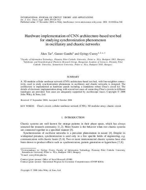 Pdf Hardware Implementation Of Cnn Architecture Based Test Bed For