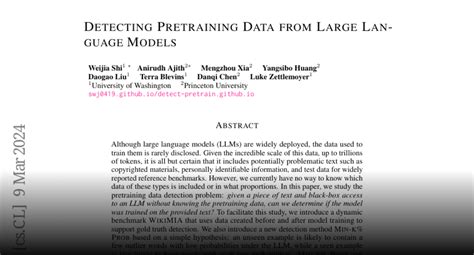 paper page detecting pretraining data from large language models