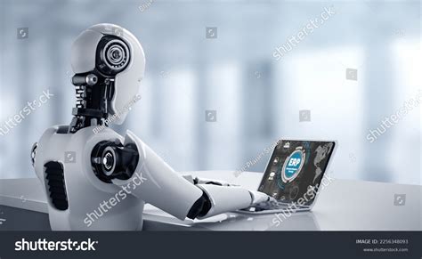 Ai Robot Using Computer Software Showing Stock Illustration 2256348093 Shutterstock