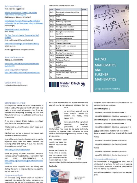 Discovery Leaflet Maths And Further Maths 2023 Pdf Quadratic