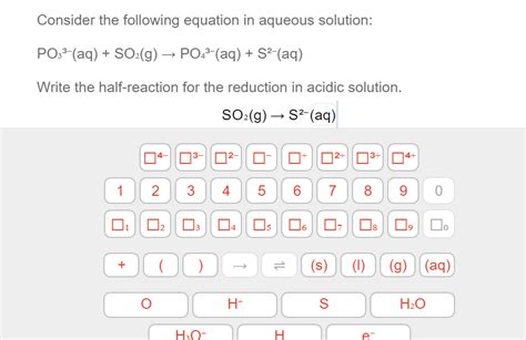 Solved Consider The Following Equation In Aqueous Solution