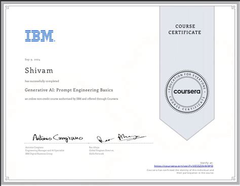 Shivam On Linkedin Promptengineering Coursera Ibm Ai Machinelearning Learningnewskills
