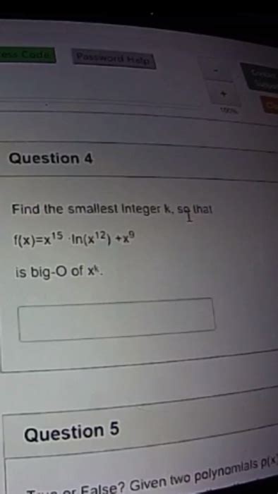 Solved Pasode Question 4 Find The Smallest Integer K So
