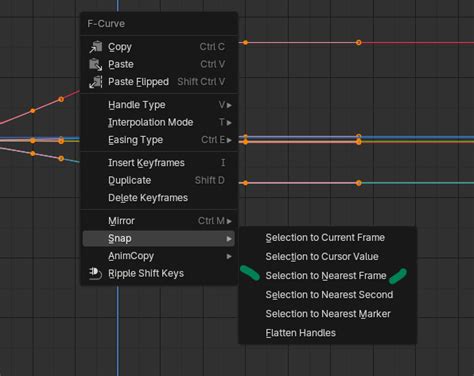 grapheditor automatic time snapping in blender 4 gone animation and