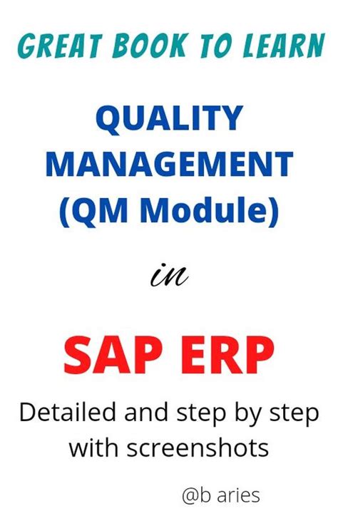 Quality Management Qm Module In Sap Erp Ebook Muhammad Aqib 1230008340504 Boeken Bol