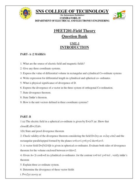 Field Theory Qb Unit 1 Pdf Science And Mathematics