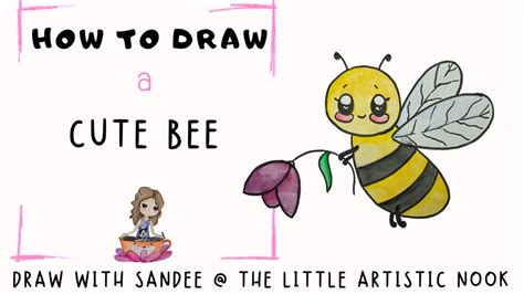 How To Draw A Cute Bee Step By Step Insect Illustration Tutorial