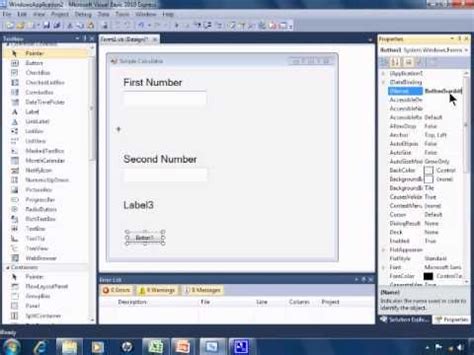 Visual Basic Express Tutorial Simple Calculator Part Simple Calculator Web