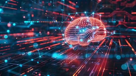 Brain Composed Of Binary Code Network Data Transmission Program Core