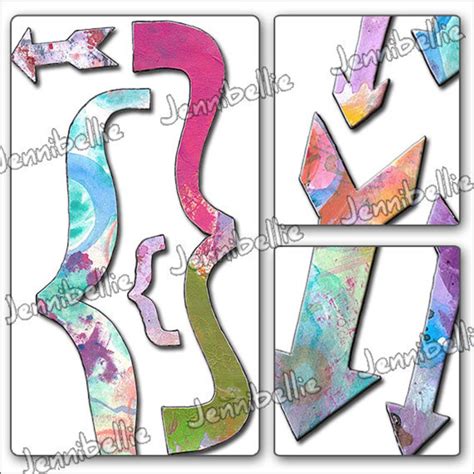 artful arrows and brackets digital collage sheet etsy
