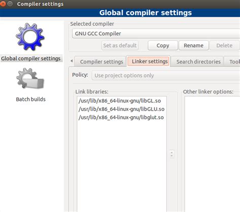 C How To Link Glew Library In Code Blocks On Ubuntu Stack Overflow