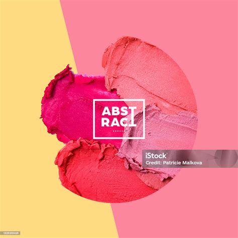 벡터 사실적인 빨강과 핑크 립스틱 얼룩 사랑 배경 화장품 구성 메이크업 디자인 립 글로스 브러쉬 스트로크 미용 질감 배경 메이크업 구성 립스틱에 대한 스톡 벡터 아트 및