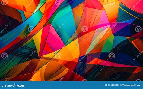 Vibrant Colors And Shapes Create Futuristic Elegance Generated By Ai Stock Illustration