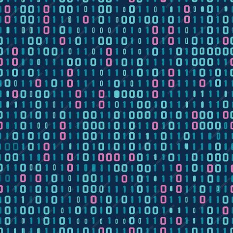 Binary Code Seamless Horizontal Pattern Digital Technology Background