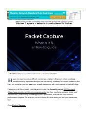 Packet Capture Analysis In Wireshark Pdf GUIDES Course Hero