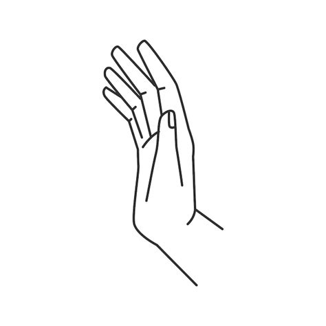 Premium Vector Abstract Waving Hand Woman Arm Gesture Line Icon