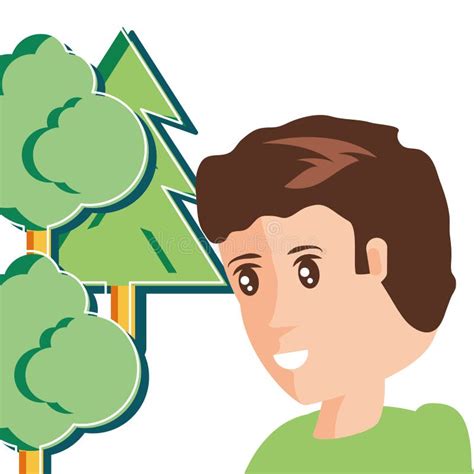 Isolated Trees And Man Avatar Design Stock Illustration Illustration Of Summer Botany 156584730