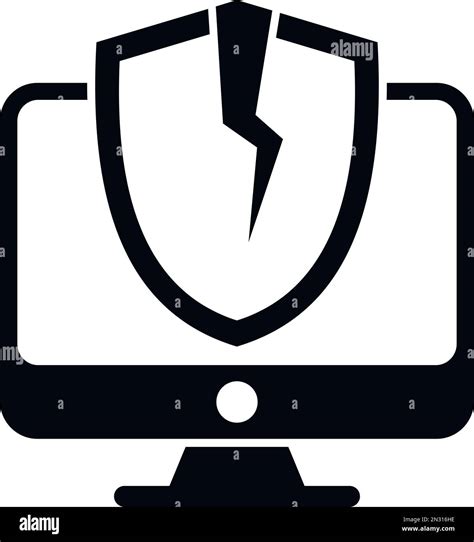 Computer Error Icon Simple Vector Security Threat Alert Scam Stock