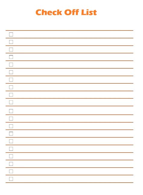 Check Off List Template Free List Templates In Ms Word Excel And Pdf