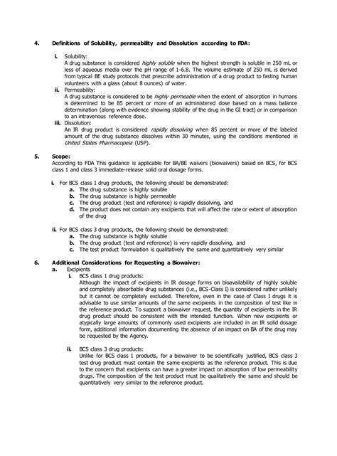 Biowaiver Based On Bcs Classification System Criteria And Requirements