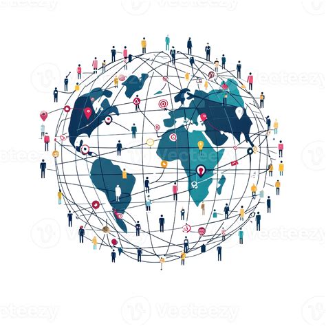 Global Social Network Concept With Interconnected World Map Nodes Symbolizing Communication