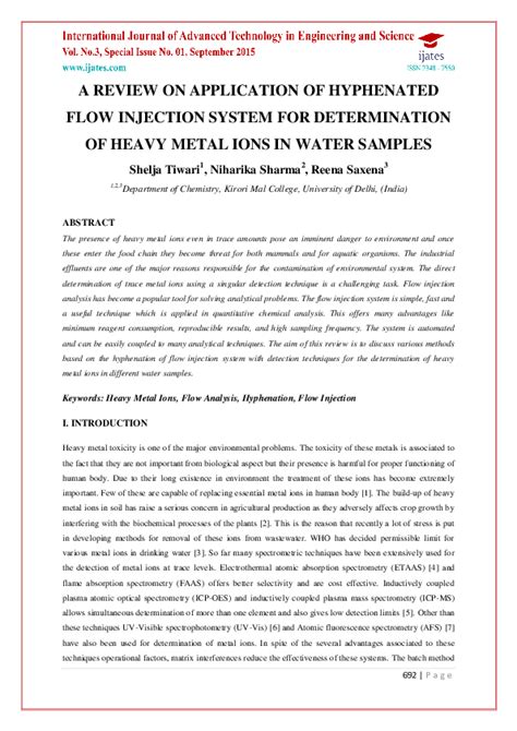 Pdf A Review On Application Of Hyphenated Flow Injection System For Determination Of Heavy