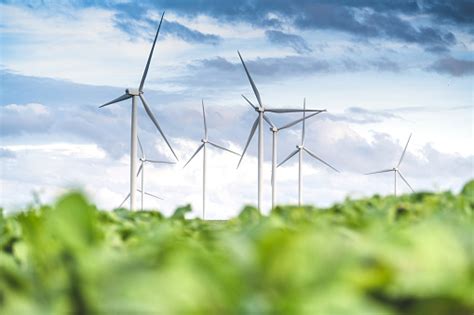 청정 에너지를 위한 고전압 전력망을 갖춘 풍력 터빈 발전소 태양전지판에 대한 스톡 사진 및 기타 이미지 태양전지판 농장