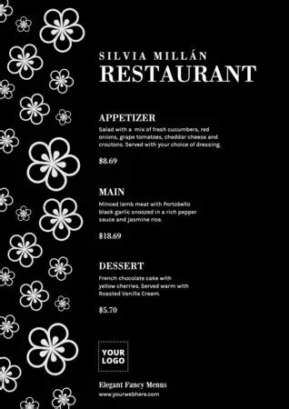 Fancy Menu Templates To Edit Online Fancy Menu Templates To Edit Online