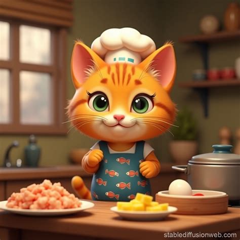 Pixar Style With Expressive And Warm Details The Same Orange Tabby Cat