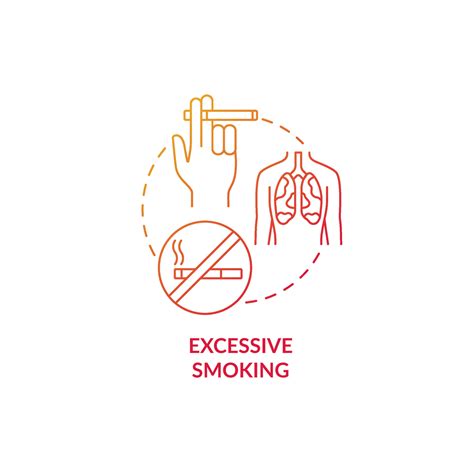 Excessive Smoking Red Gradient Concept Icon Pneumonia Risk Factor Abstract Idea Thin Line