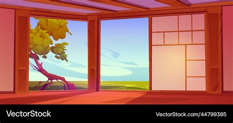 Room Interior In Traditional Japanese House Vector Image