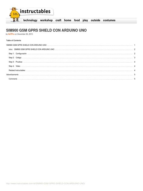 Sim900 Gsm Gprs Shield Con Arduino Uno Pdf Pdf Arduino