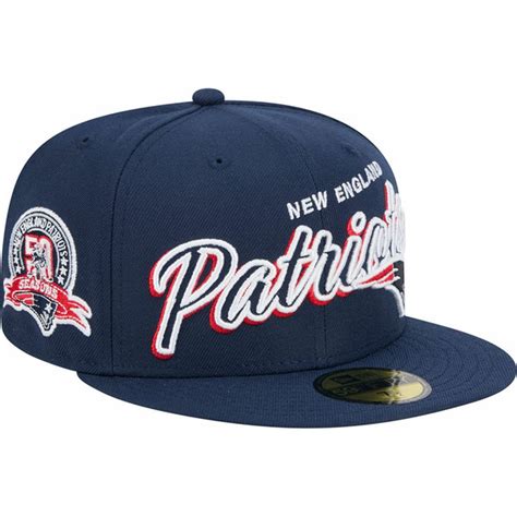New Era Adults New England Patriots Script Team Color 59fifty Fitted