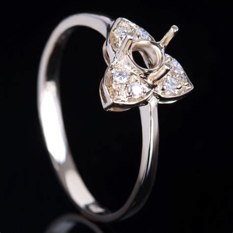 Women Solid 14k Yellow Gold Round Full Cut Diamond Semi Mount Setting