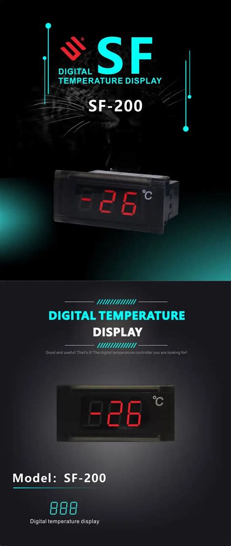Akurasi Tampilan Suhu Digital C 1 Derajat Dengan Sensor Buy Tampilan Suhu Digital Tampilan